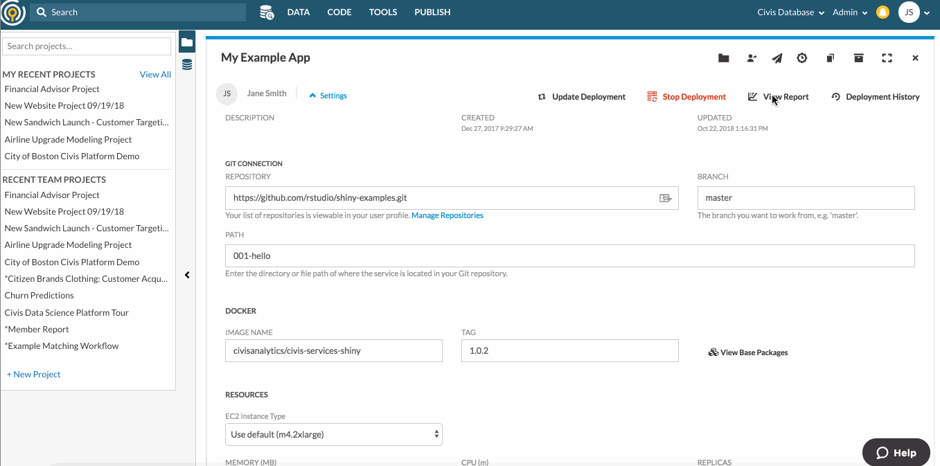 Shiny App Deployments – Civis Analytics