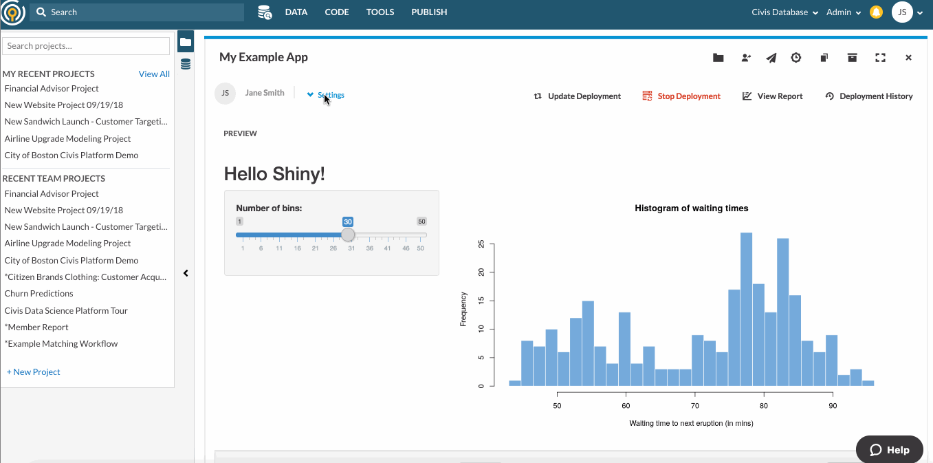 Shiny App Deployments – Civis Analytics
